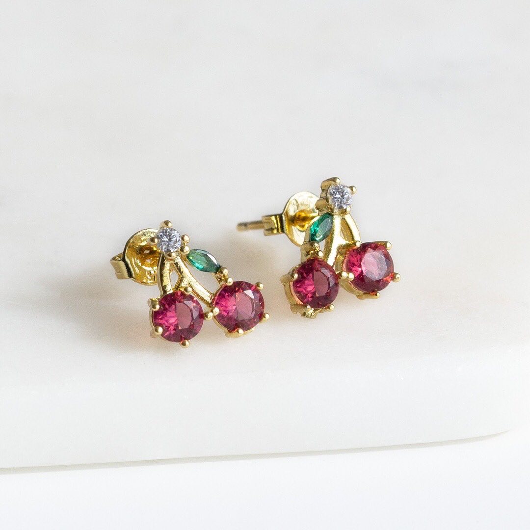 Lucia Collection Cherry Stud Earrings Kinsley Armelle Official